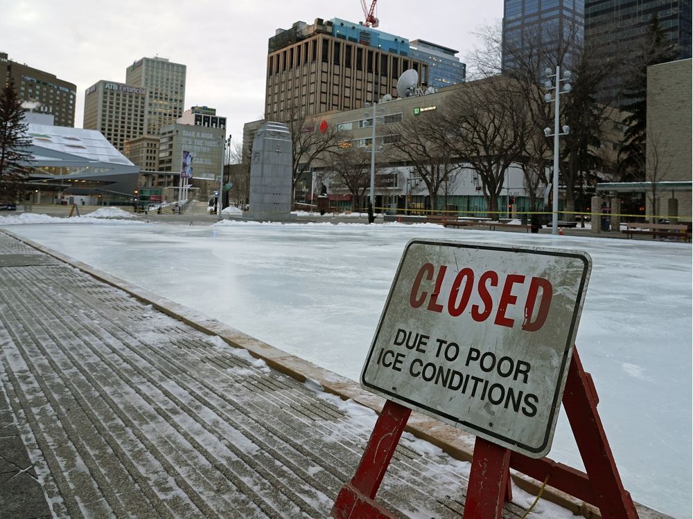 Crack in the ice forces city hall rink closure three days after opening ...