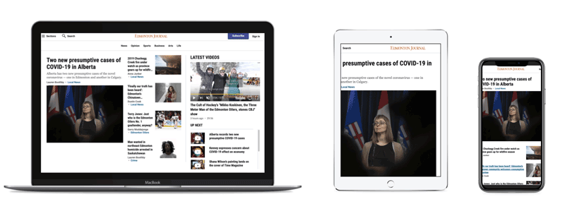 Edmonton Journal launches new website | Edmonton Journal
