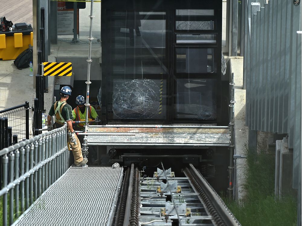 Funicular closes down after glass panels vandalized | Edmonton Journal