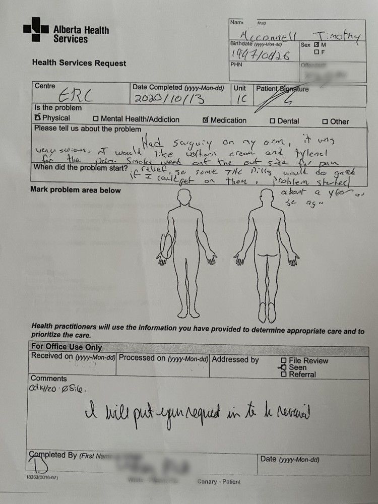 Medical records show Edmonton Remand Centre inmate's pleas for ...