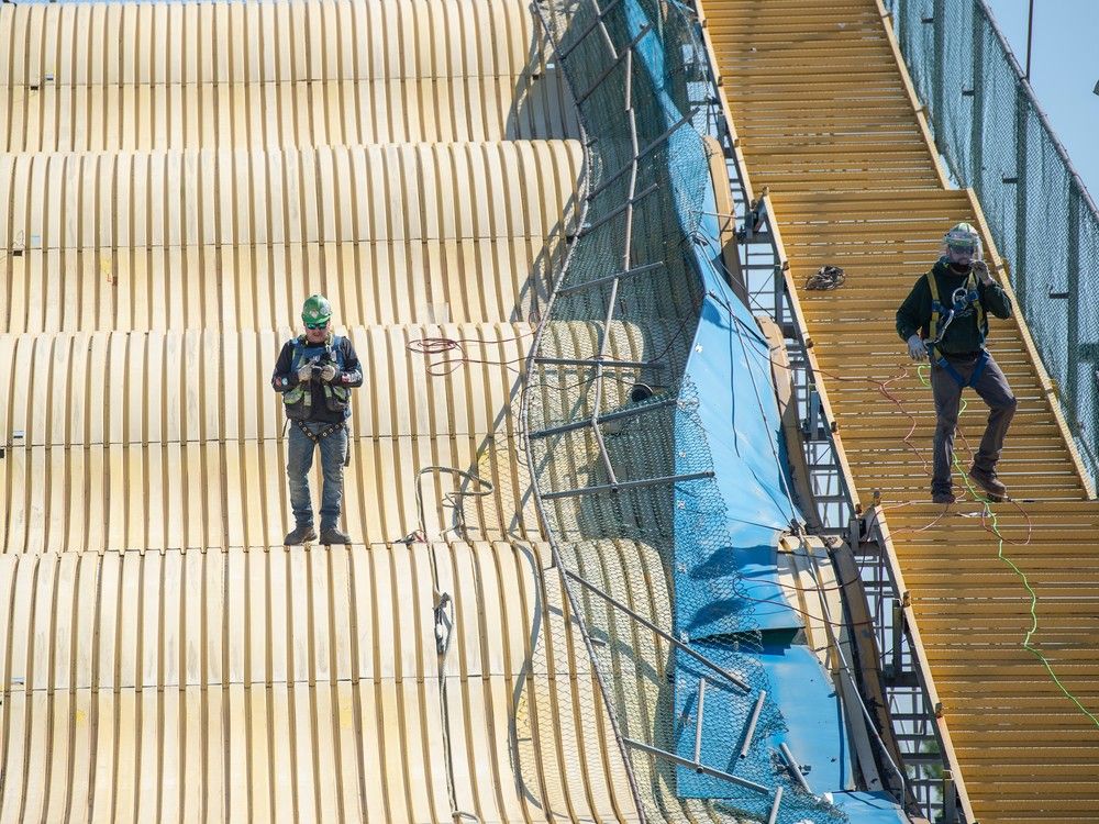 Photos: Edmonton's 'big yellow slide' dismantled after 49 years ...
