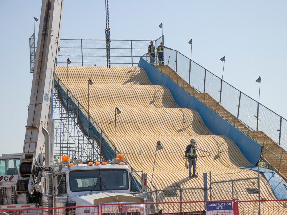 Photos: Edmonton's 'big yellow slide' dismantled after 49 years ...