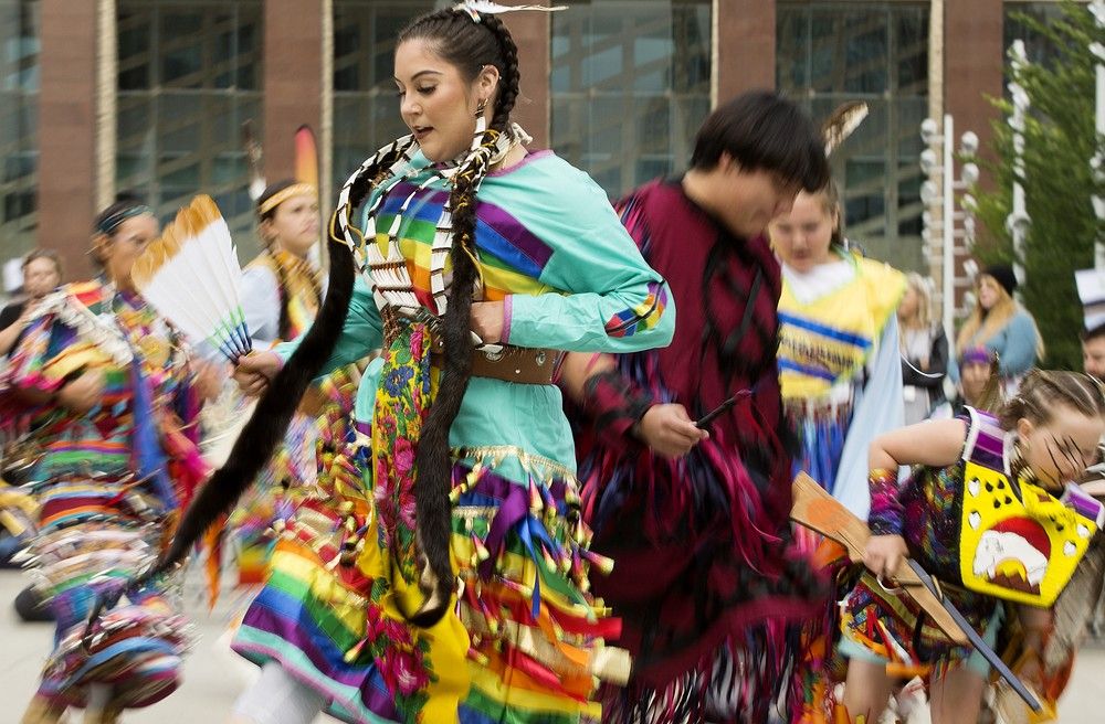 Photos: Alberta hosts first 2-Spirit pow pow at Churchill Square ...