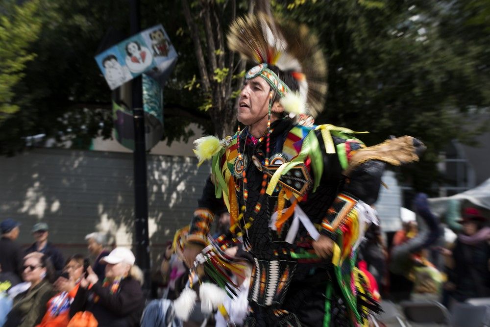 Photos: Alberta hosts first 2-Spirit pow pow at Churchill Square ...
