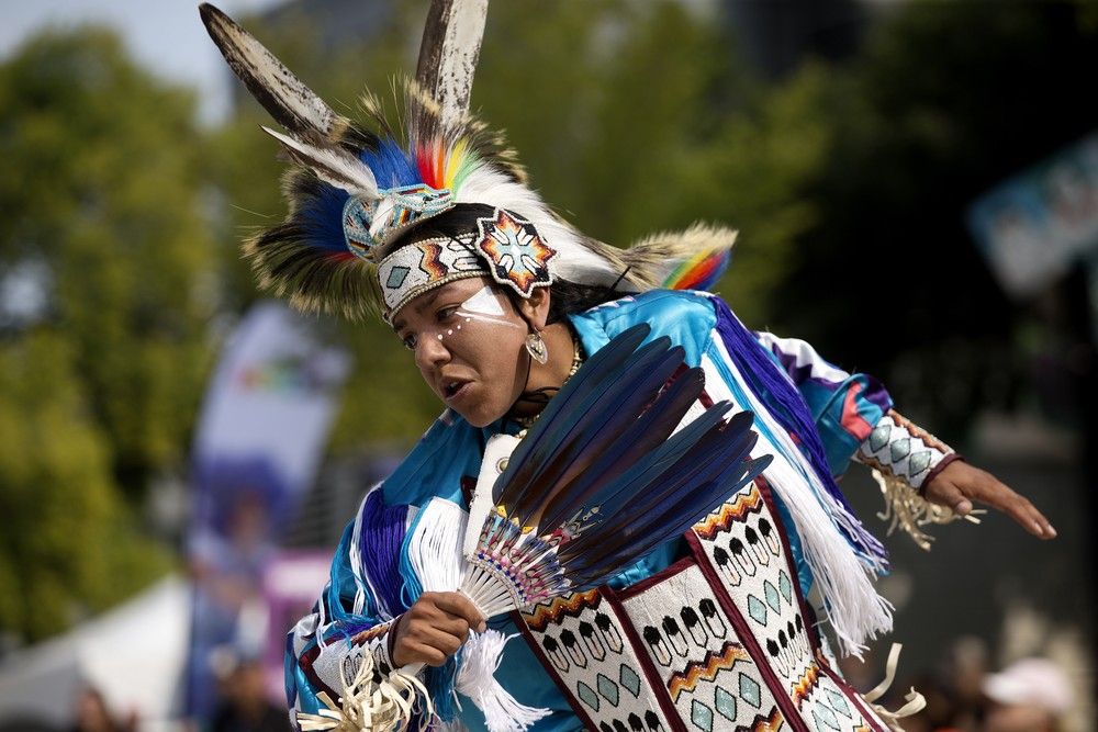 Photos: Alberta hosts first 2-Spirit pow pow at Churchill Square ...