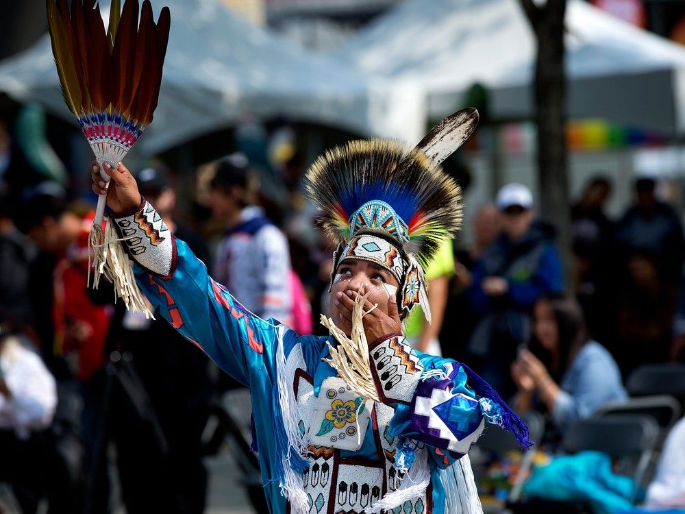 Photos: Alberta hosts first 2-Spirit pow pow at Churchill Square ...