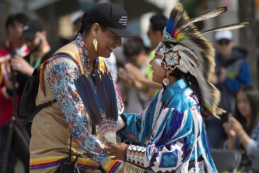 Photos: Alberta hosts first 2-Spirit pow pow at Churchill Square ...