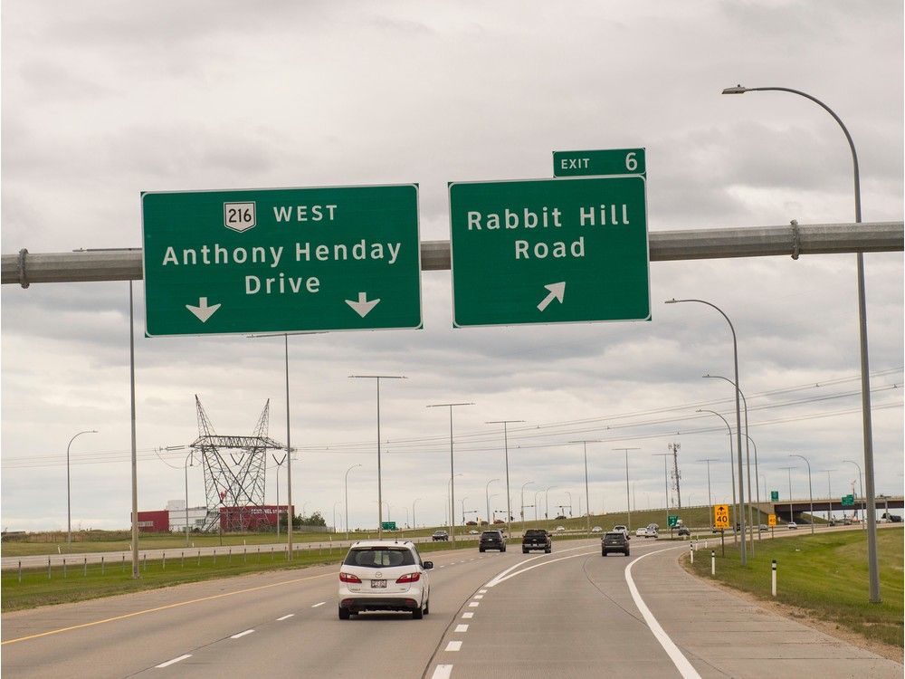 Rock thrown from Rabbit Hill Road overpass hits car: Edmonton Police ...