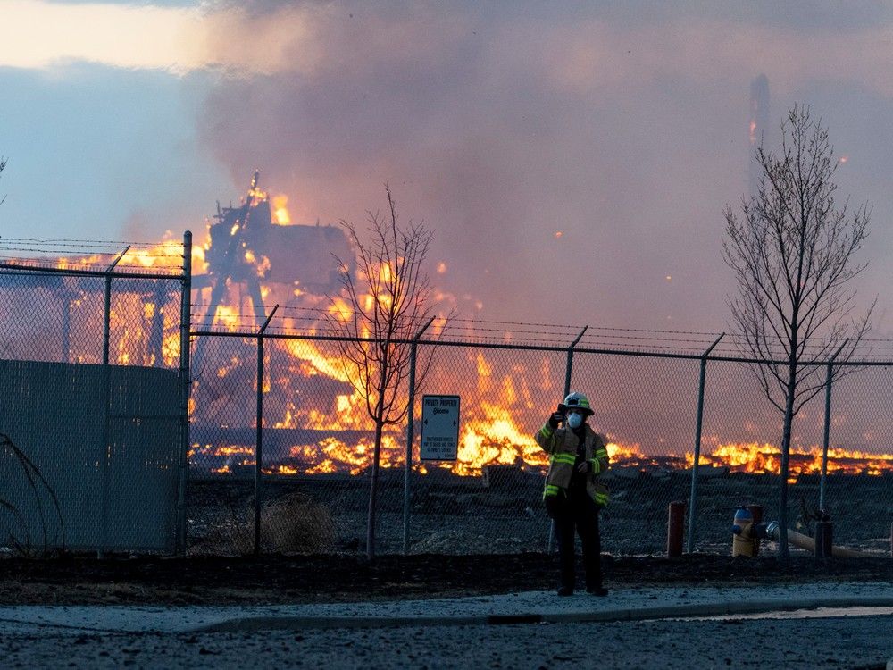 Photos: Fire destroys Edmonton's historic Hangar 11 at Blatchford ...