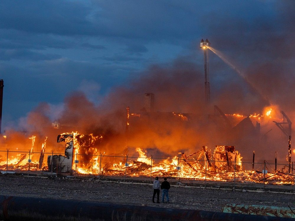 Photos: Fire destroys Edmonton's historic Hangar 11 at Blatchford ...