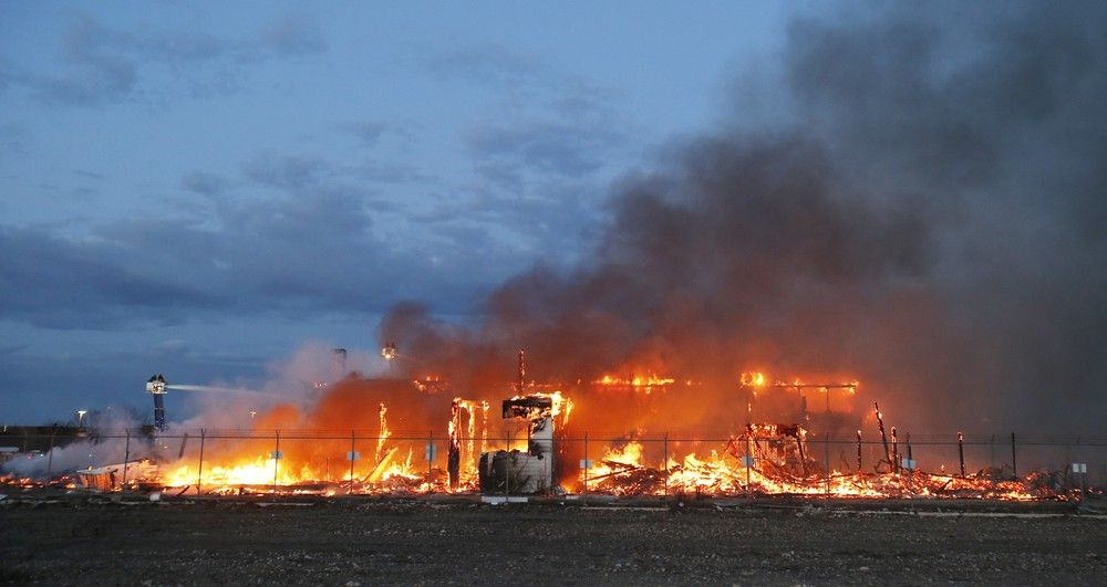 Photos: Fire destroys Edmonton's historic Hangar 11 at Blatchford ...