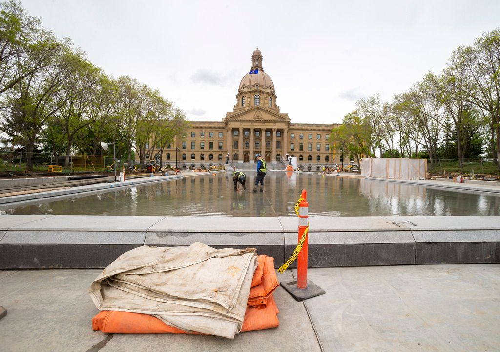 Alberta legislature pool, fountain readying for summer opening ...