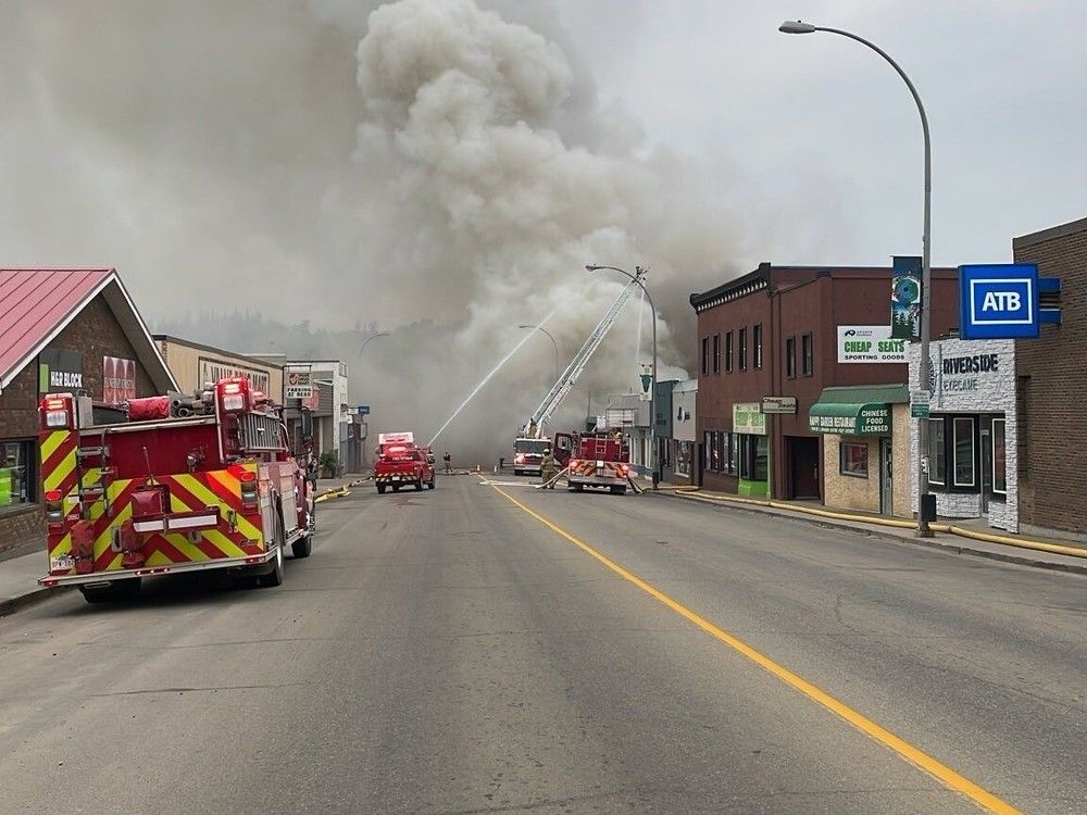 Avoid downtown Athabasca as crews battle building fire, Mounties say ...