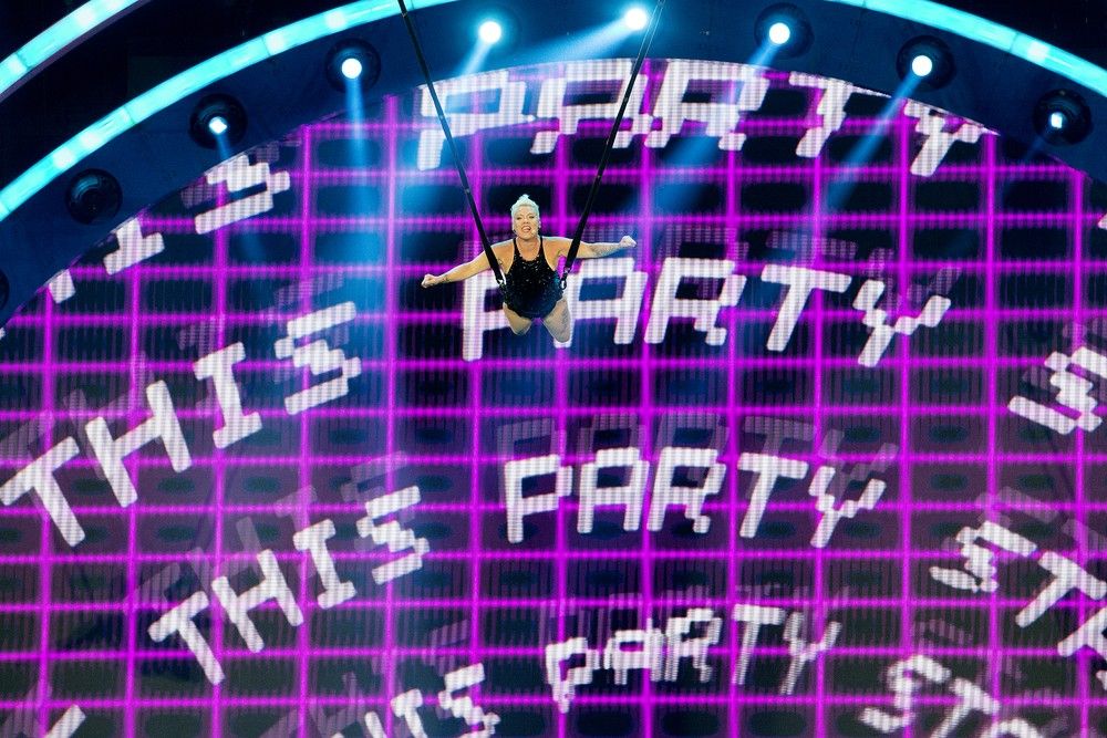 REVIEW: P!nk vocally, literally soars over Commonwealth Stadium ...