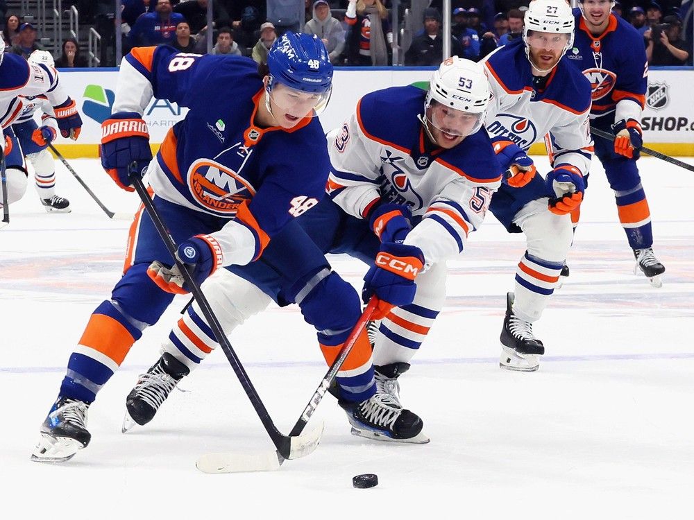 Bouchard bombs as Edmonton Oilers suffer well-earned loss to Islanders ...