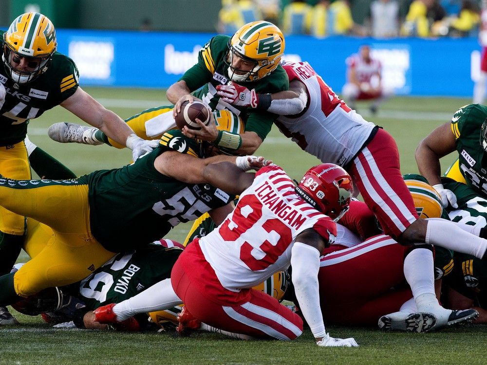 Photos: Dean Faithfull lifts Edmonton Elks past Calgary Stampeders ...