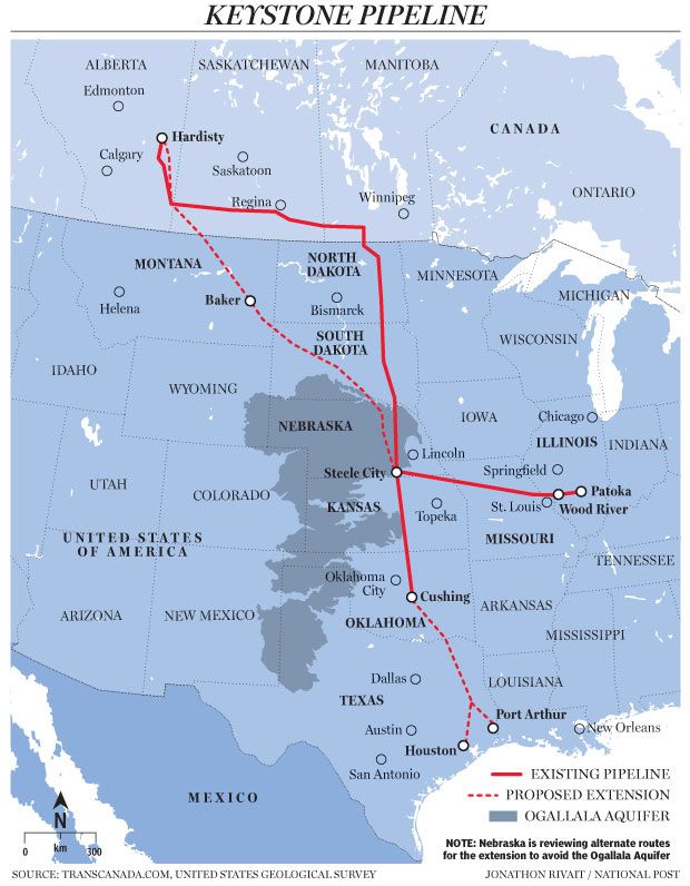 Keystone pipeline map: Here's what the proposed $5.4-billion Alberta-to ...