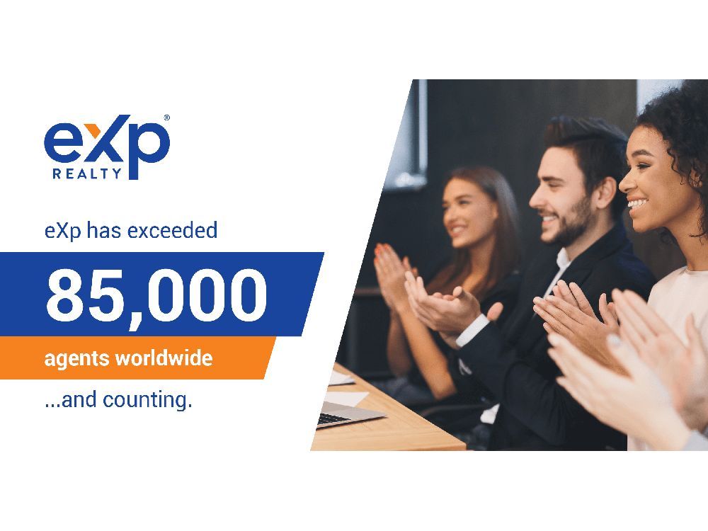 eXp Realty Grows to 85,000 Real Estate Agents as Brokerage Continues ...