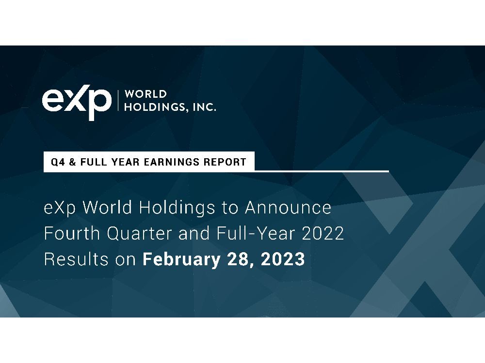 eXp World Holdings to Announce Fourth Quarter and Full-Year 2022 ...