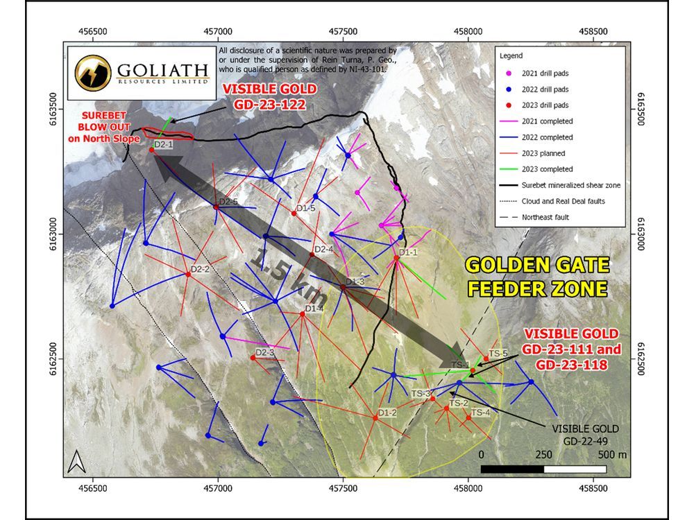 Goliath Drills Visible Gold in Multiple Holes Over 1.5 Km and Discovers ...