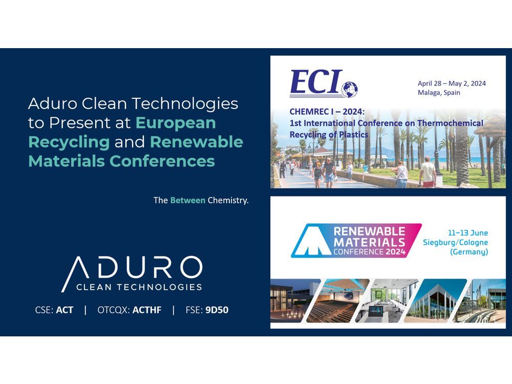 Aduro Clean Technologies to Present at European Recycling and Renewable ...