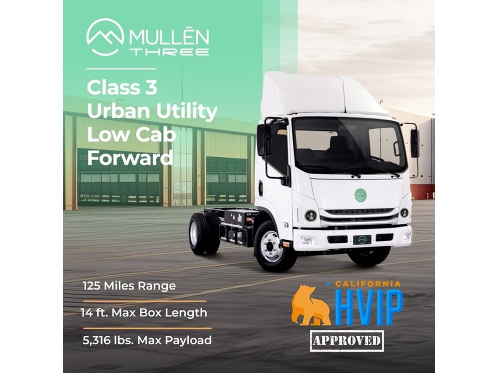 California Issues HVIP Approval, Granting Mullen's Class 3 EV Trucks a ...