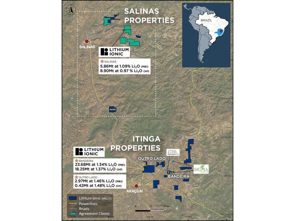 Lithium Ionic Signs Agreement to Acquire Remaining 15% of Salinas Properties, Minas Gerais ...
