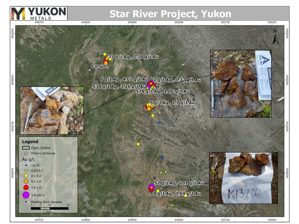 Yukon Metals Samples Bonanza Grade Gold, up to 3 oz/ton, and up to 57 ...