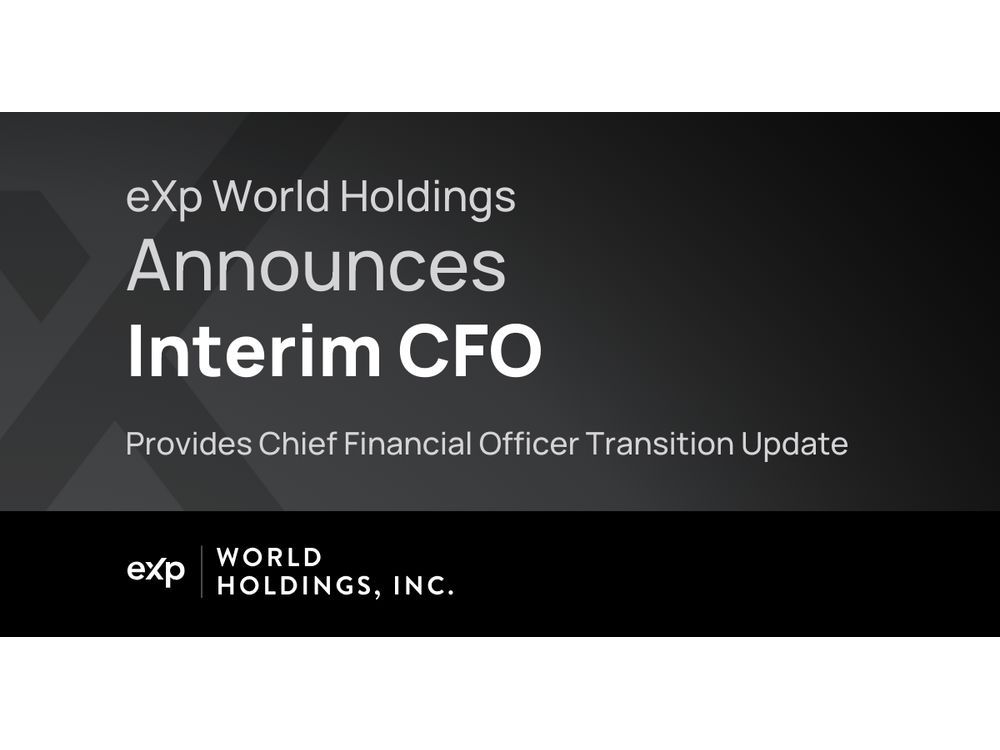 eXp World Holdings Announces Interim CFO, Provides Chief Financial Officer Transition Update ...