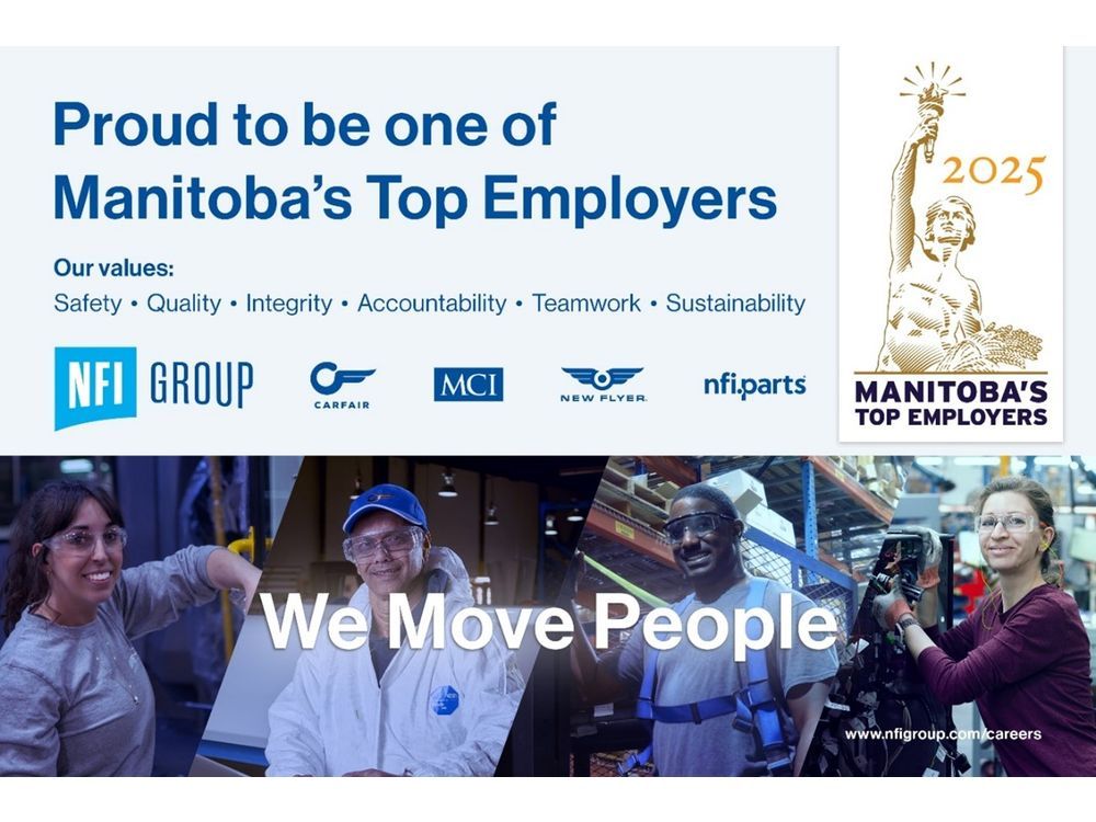NFI Group Inc. named one of Manitoba's Top Employers for 2025 ...