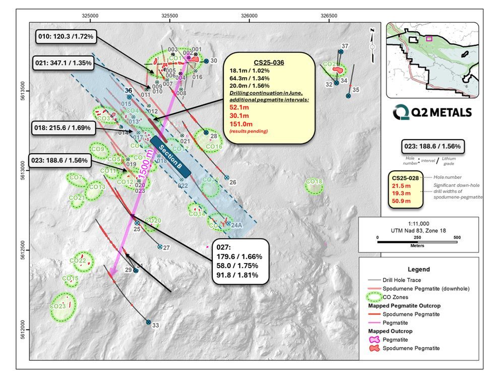Q2 Metals Intercepts 151 Metres of Continuous Spodumene Pegmatite at ...
