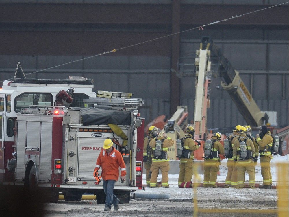 Regina fire department responds to propane tank leak at Evraz steel ...