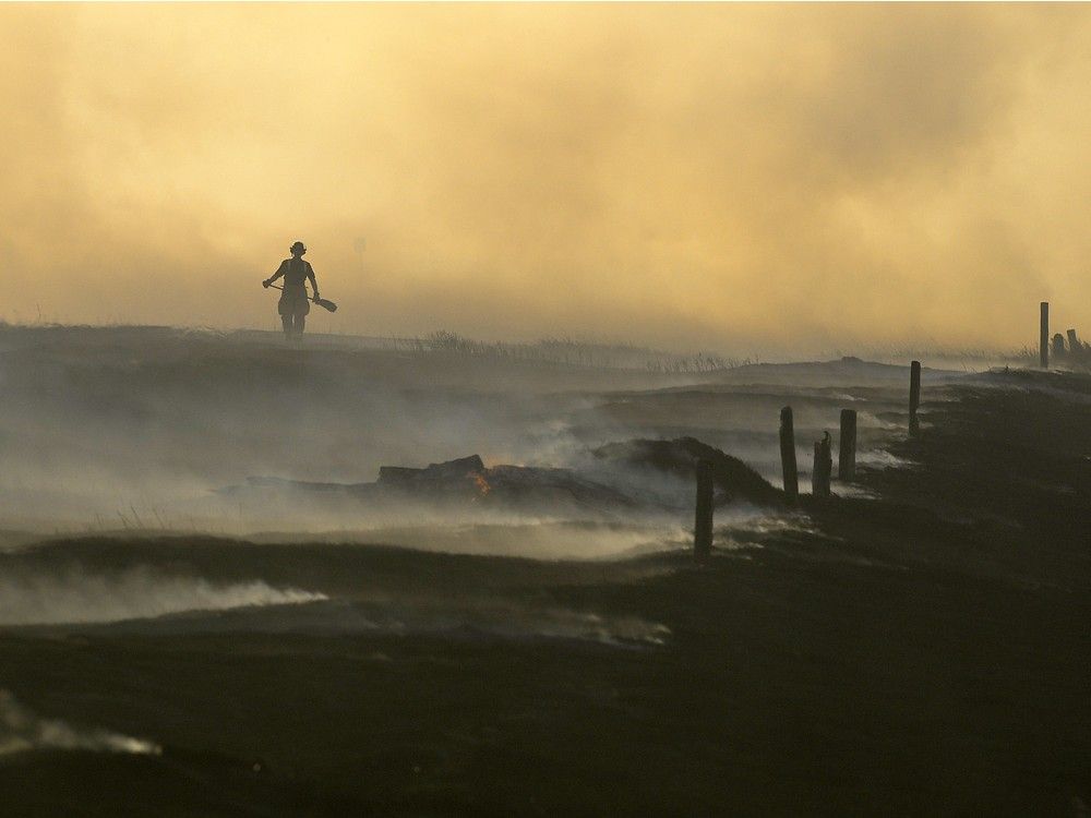 Gallery: Firefighters battle grass fire outside Regina Wednesday ...