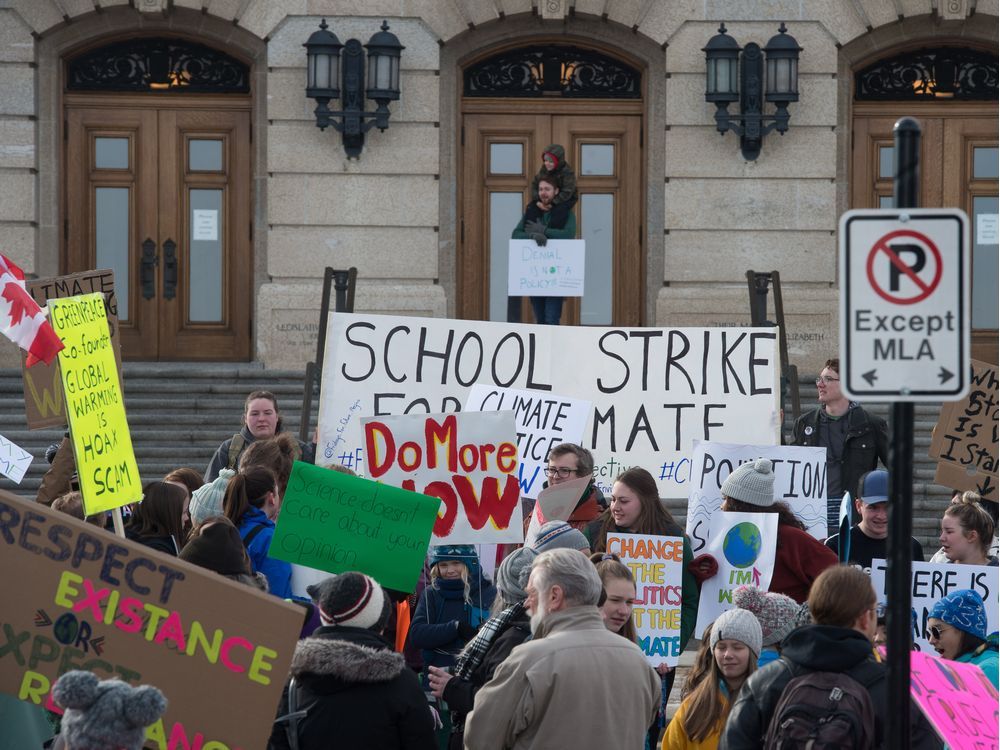 “There is no planet B”: Students protest climate change, urge action ...