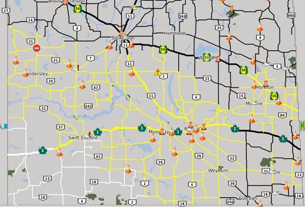 Travel not recommended on a number of southern Saskatchewan highways ...