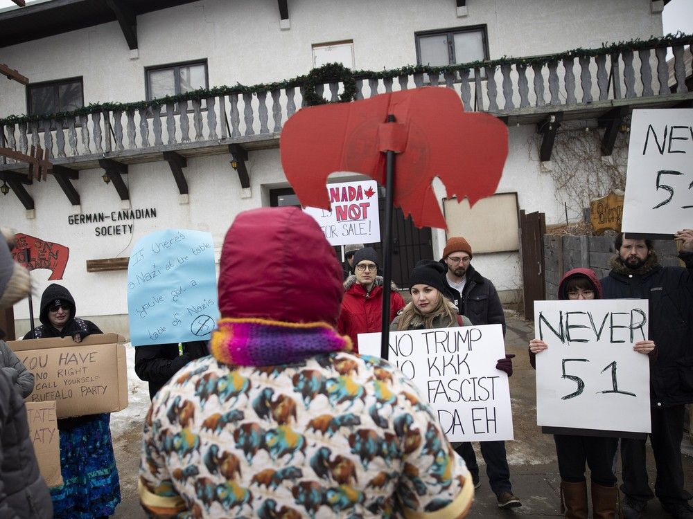 Protesters converge against the Buffalo Party’s 51st state discussion ...