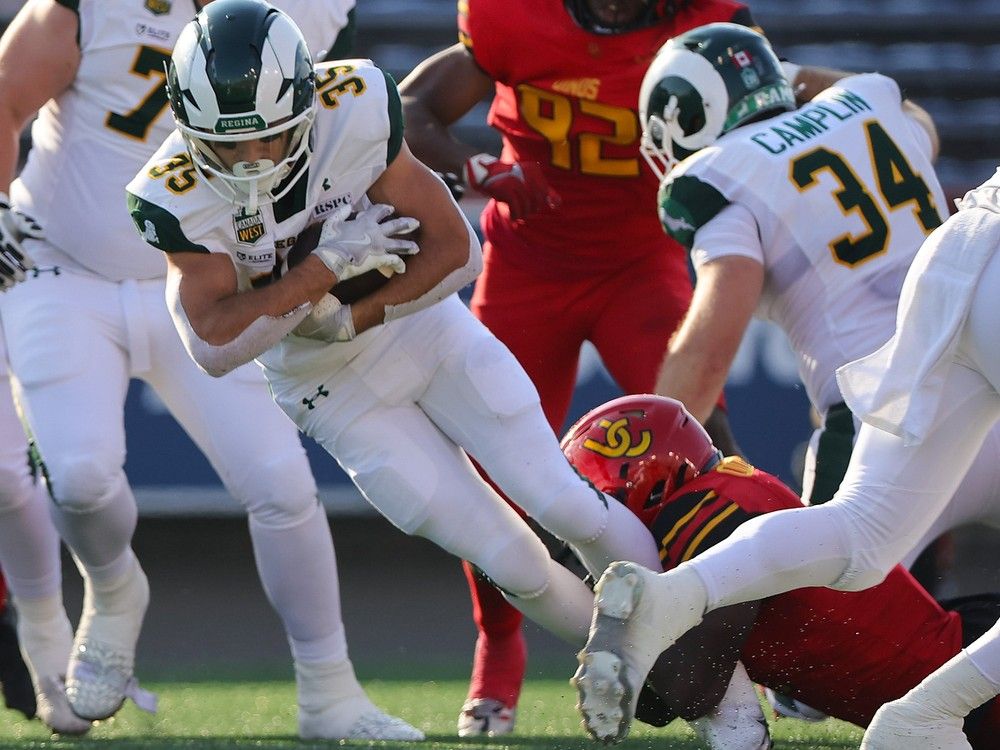 Regina Rams RB Marshall Erichsen hangs out with the big guys | Regina ...