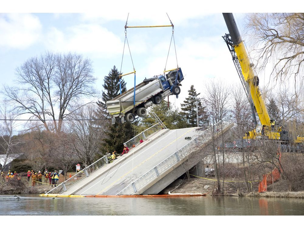 Port Bruce bridge collapse dump truck removal | London Free Press