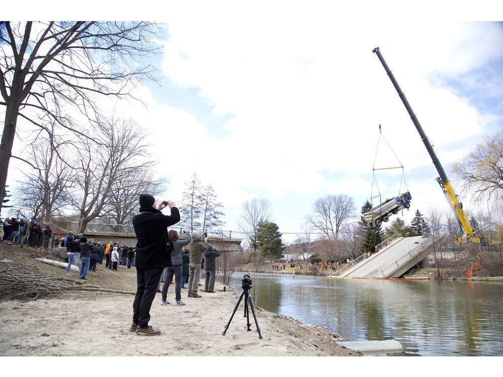 Port Bruce bridge collapse dump truck removal | London Free Press