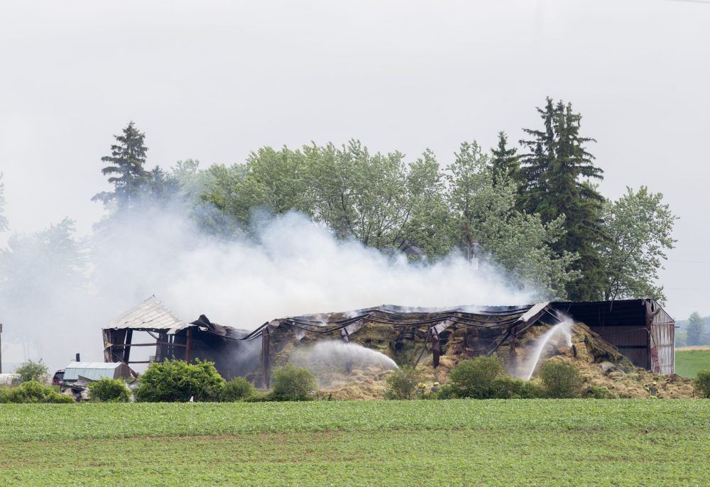 Firefighters battle stubborn rural barn blaze southwest of London ...