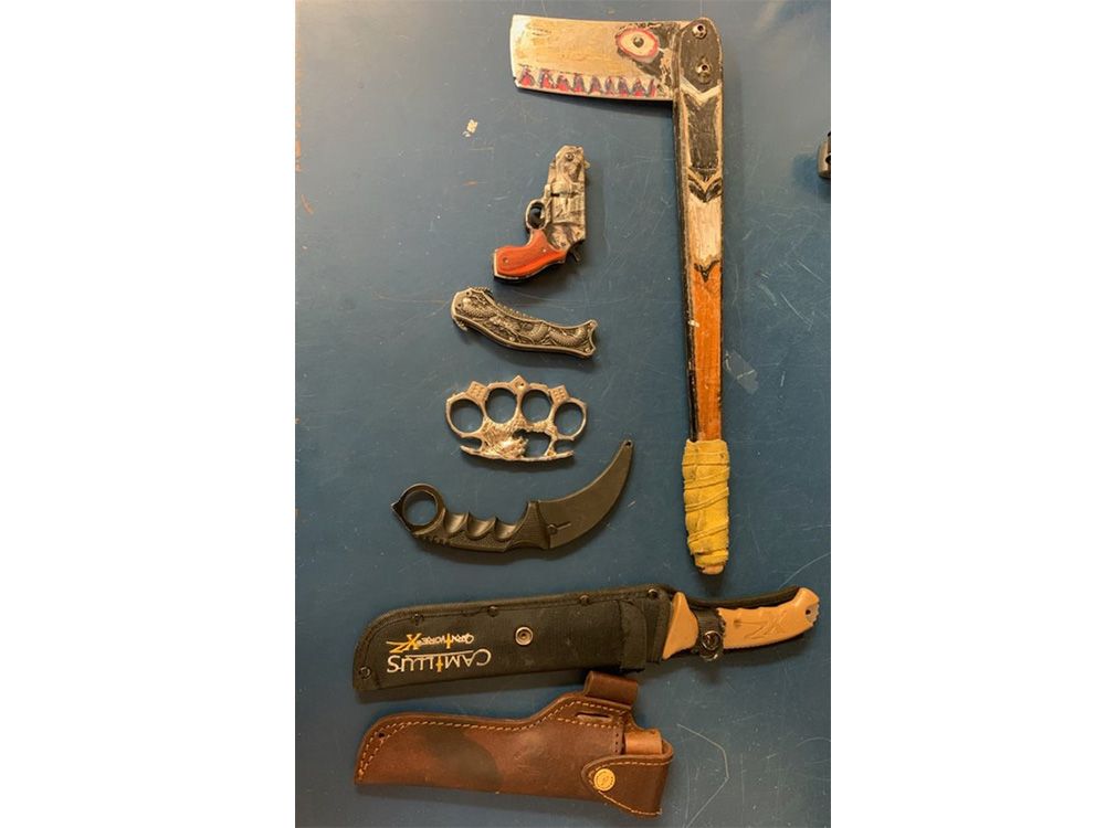 Weapons seized after police arrest hatchet-wielding man | London Free Press