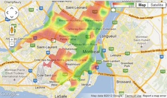 Montreal among Canada's most "bikeable" cities; heat maps show most ...