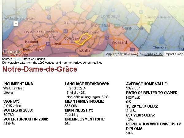 A Quebec electoral map with off-map info boxes | Kenora Miner