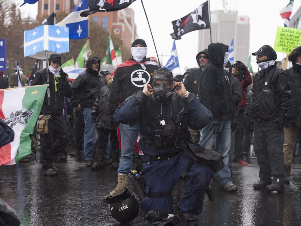 Dozens arrested as far-right groups, counter-protesters clash in Quebec ...