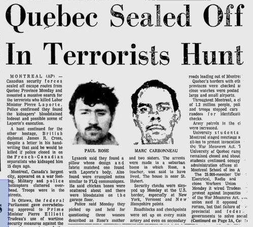 FBI tracked 'armed, dangerous' FLQ leader Paul Rose, documents reveal ...