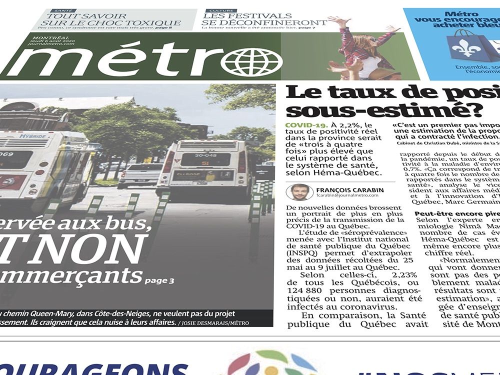 Métro newspaper will stop printing for three weeks as COVID-19 cuts ...