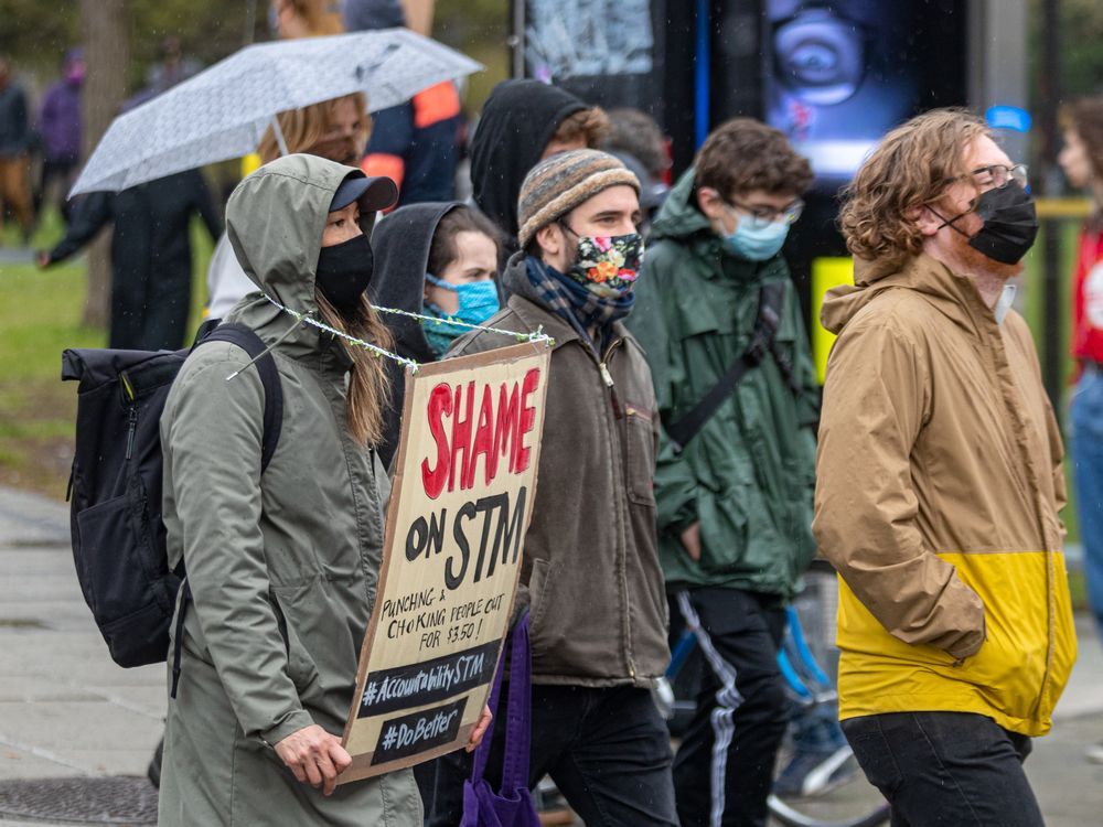 'All that for $3.50': Protesters denounce STM officers' actions seen in ...