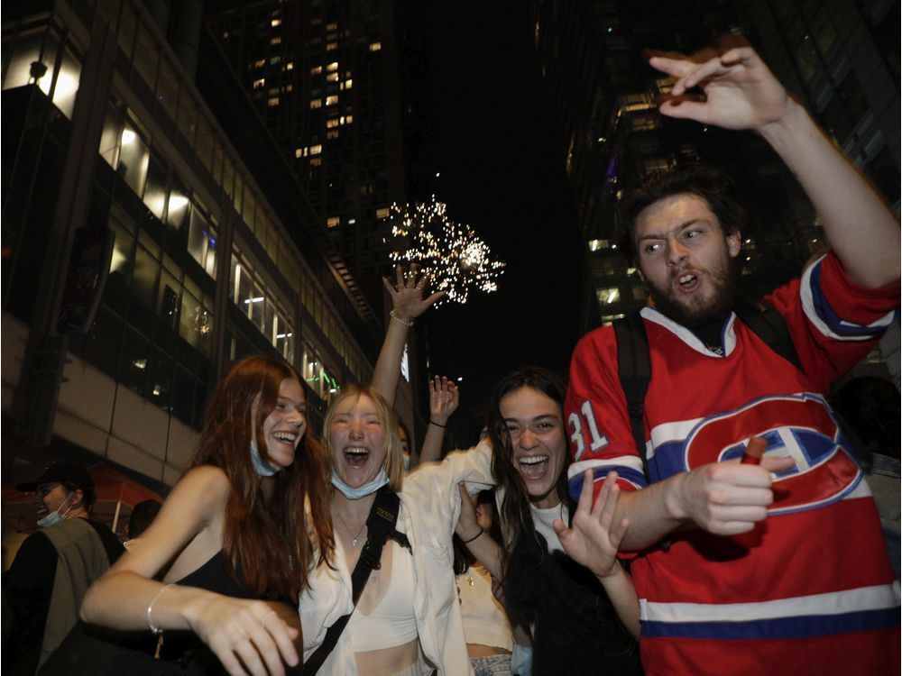 Downtown Montreal transformed into one big party after the Habs' win ...