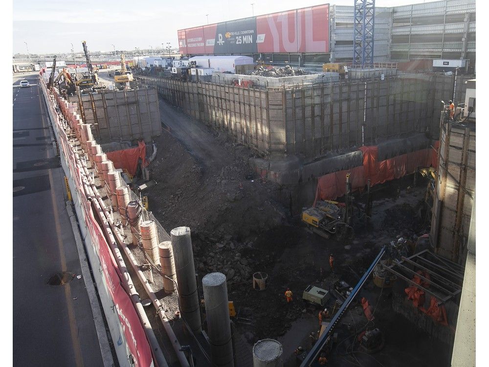 Excavation for REM station at Trudeau airport nearly halfway done ...