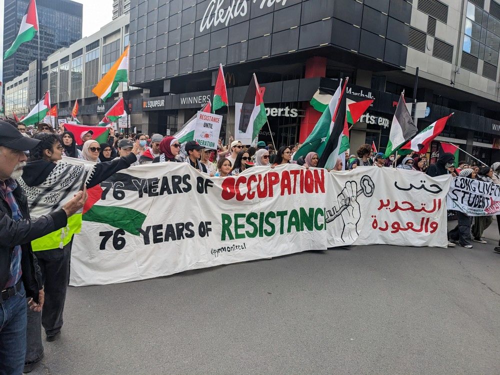 Pro-Palestinian supporters protest in front of Israeli consulate in ...